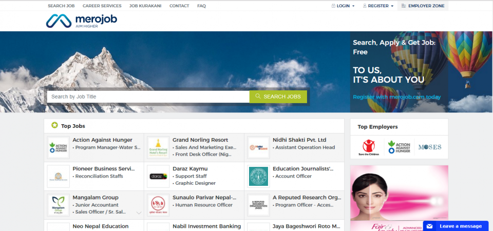 Merojob Revamps its Site With New Design