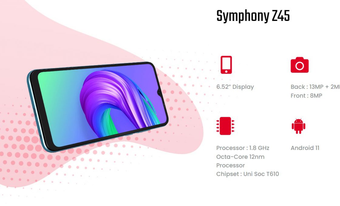 Symphony Z45 Price in Nepal, Specs, Features, Camera, Buy