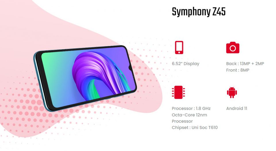 Symphony Z45 Price in Nepal, Specs, Features, Camera, Buy